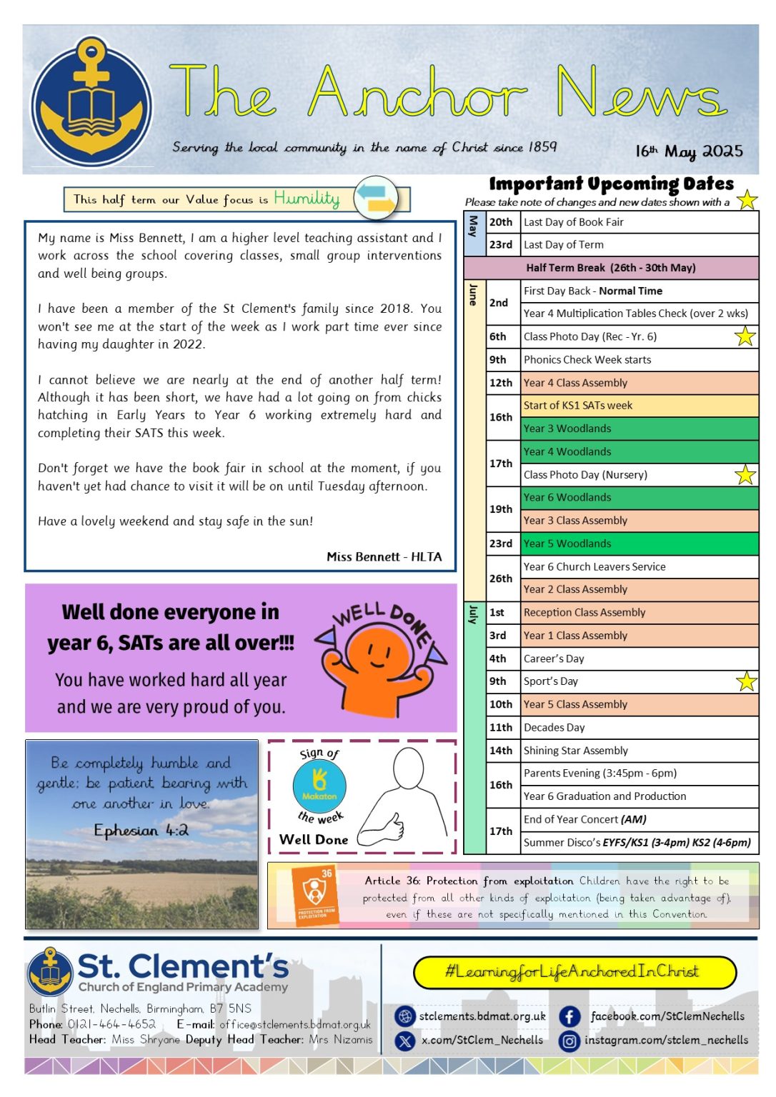 The Anchor News – 16th May 2025 – St Clement's Church of England ...