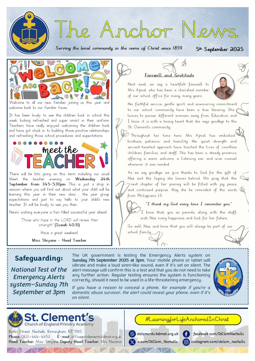 The Anchor News – 5th September 2025 – St Clement's Church of England ...