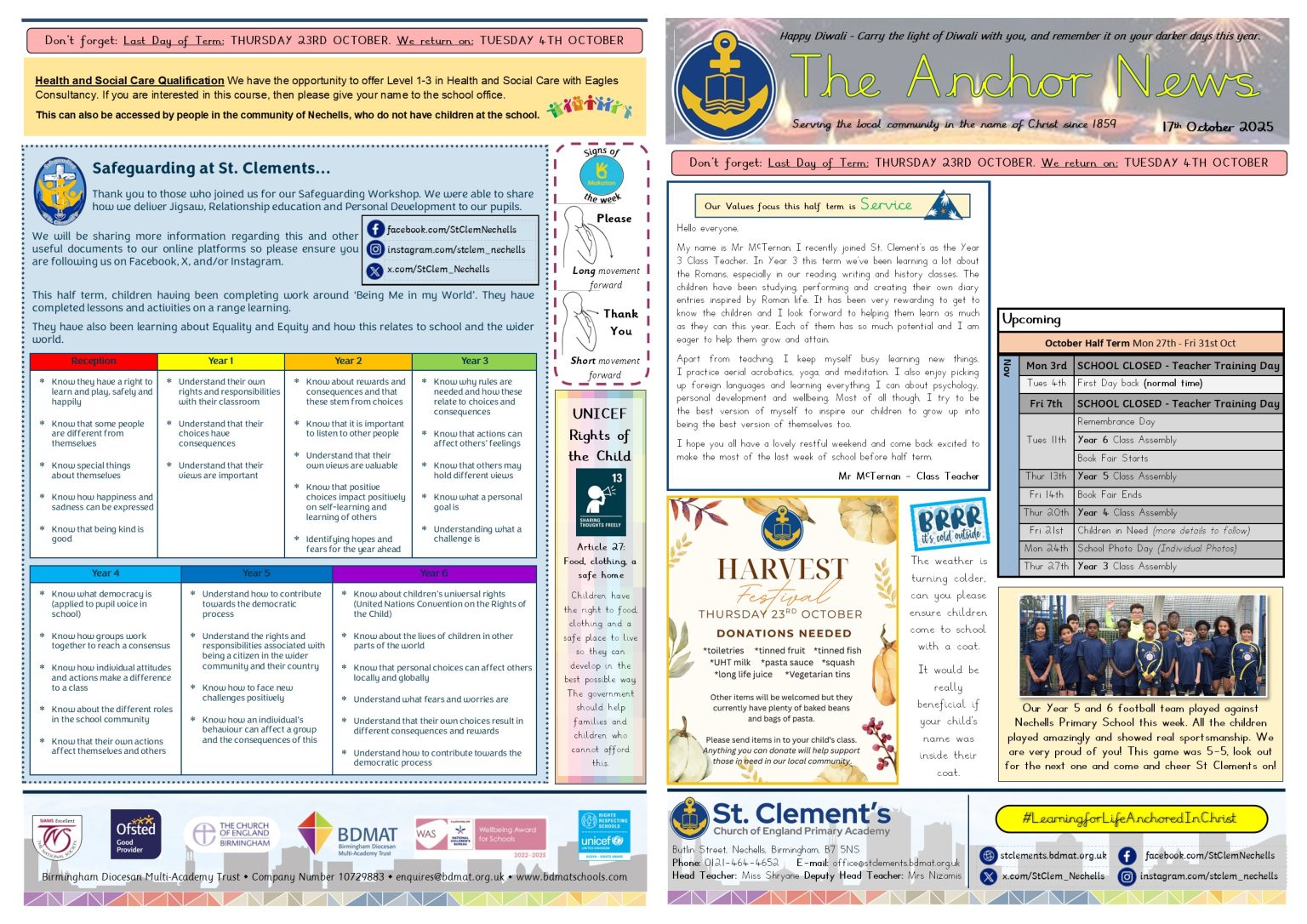 The Anchor News – 17th October 2025 – St Clement's Church of England ...