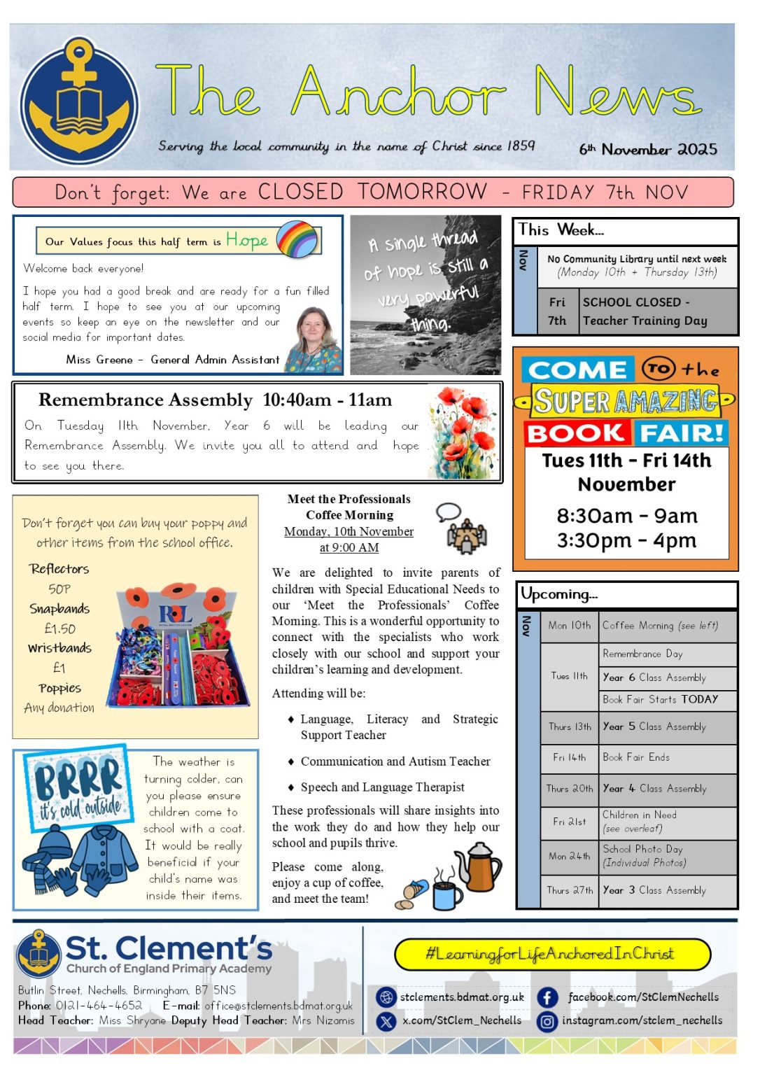 The Anchor News – 6th November 2025 – St Clement's Church of England ...