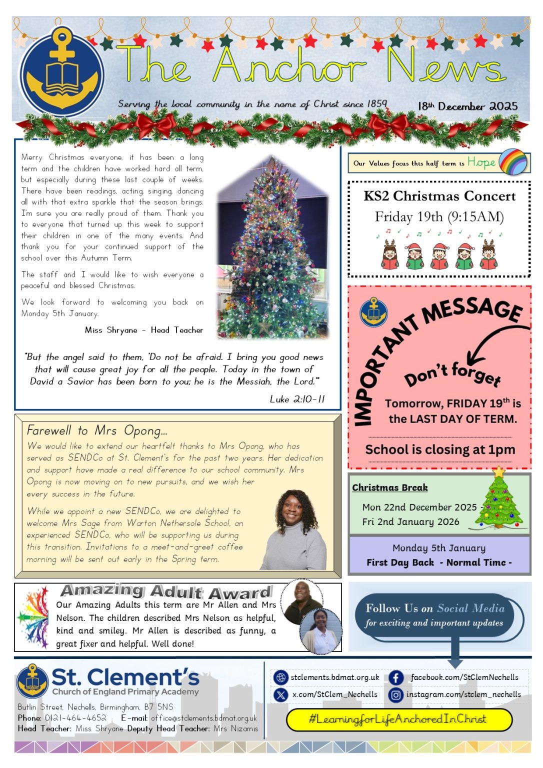 The Anchor News – 18th December 2025 – St Clement's Church of England ...